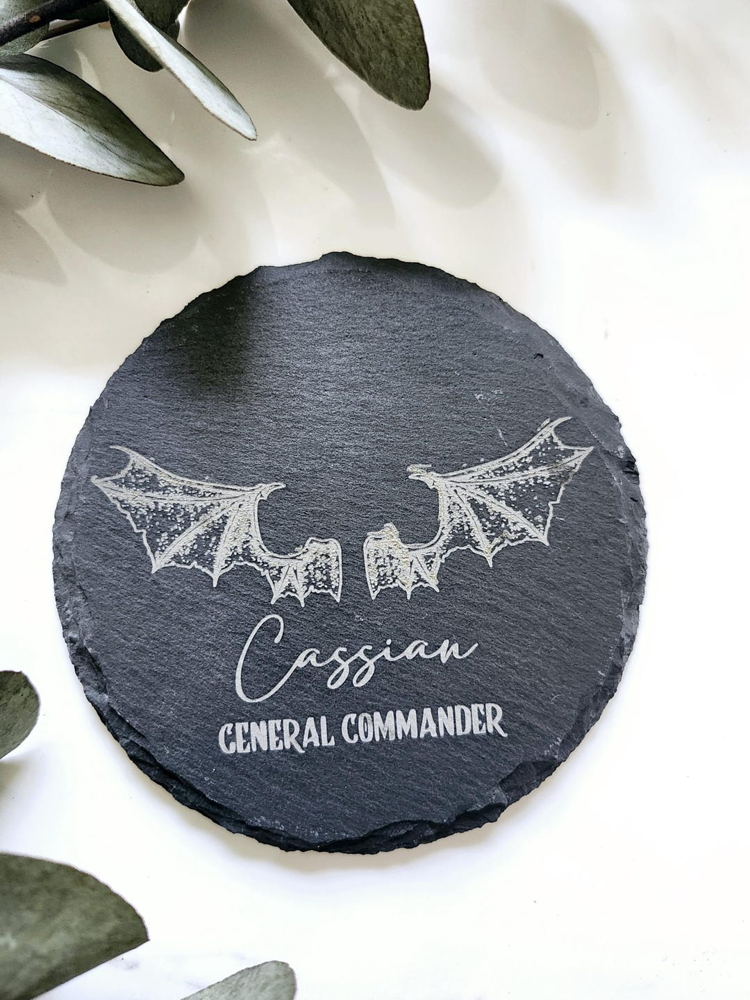 Cassian ACOTAR Inspired Bat Boy Slate Engraved Coaster - Etsy