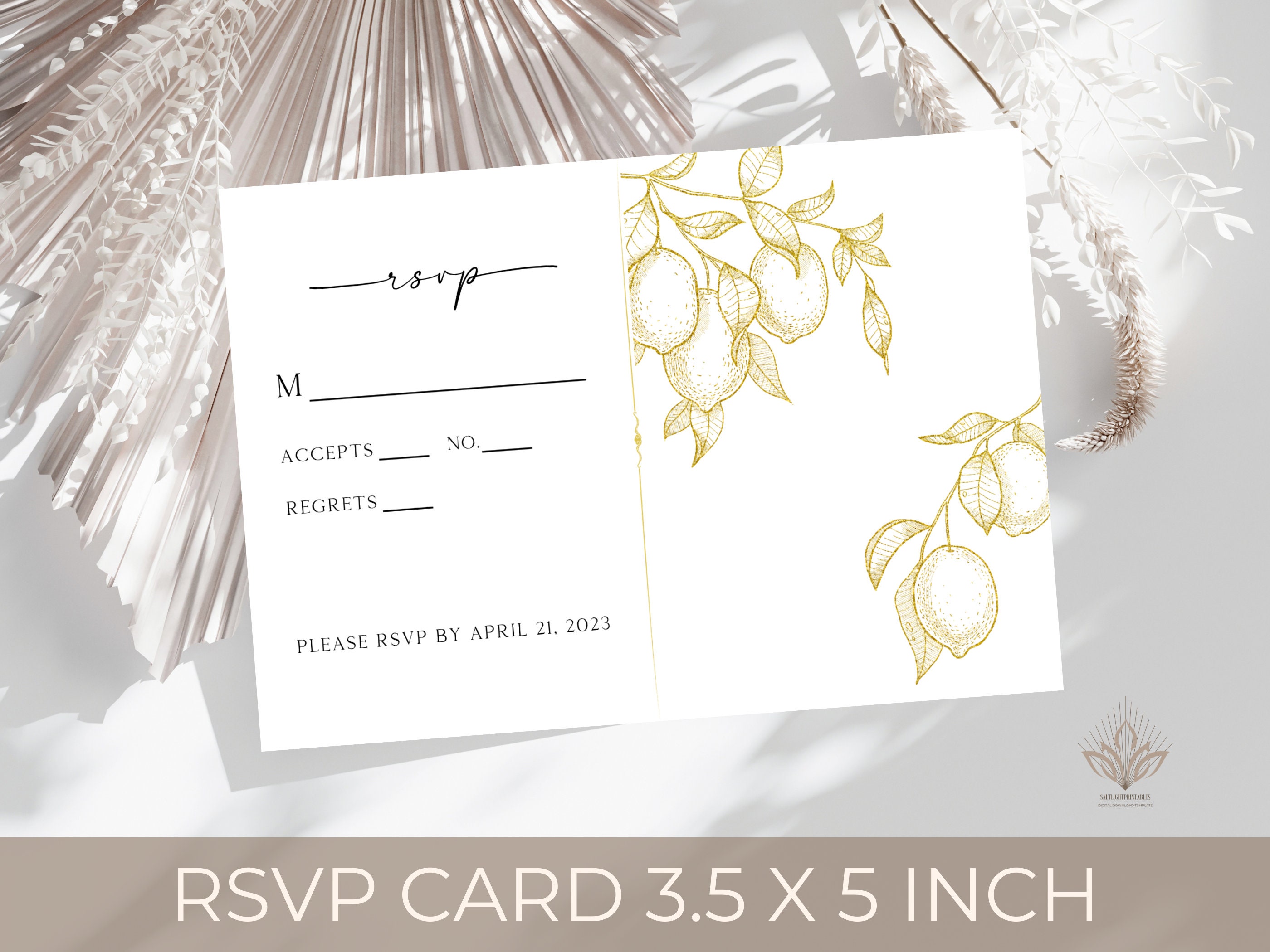 Lemon Themed Wedding Invitation Sett, Printable Budget Wedding ...