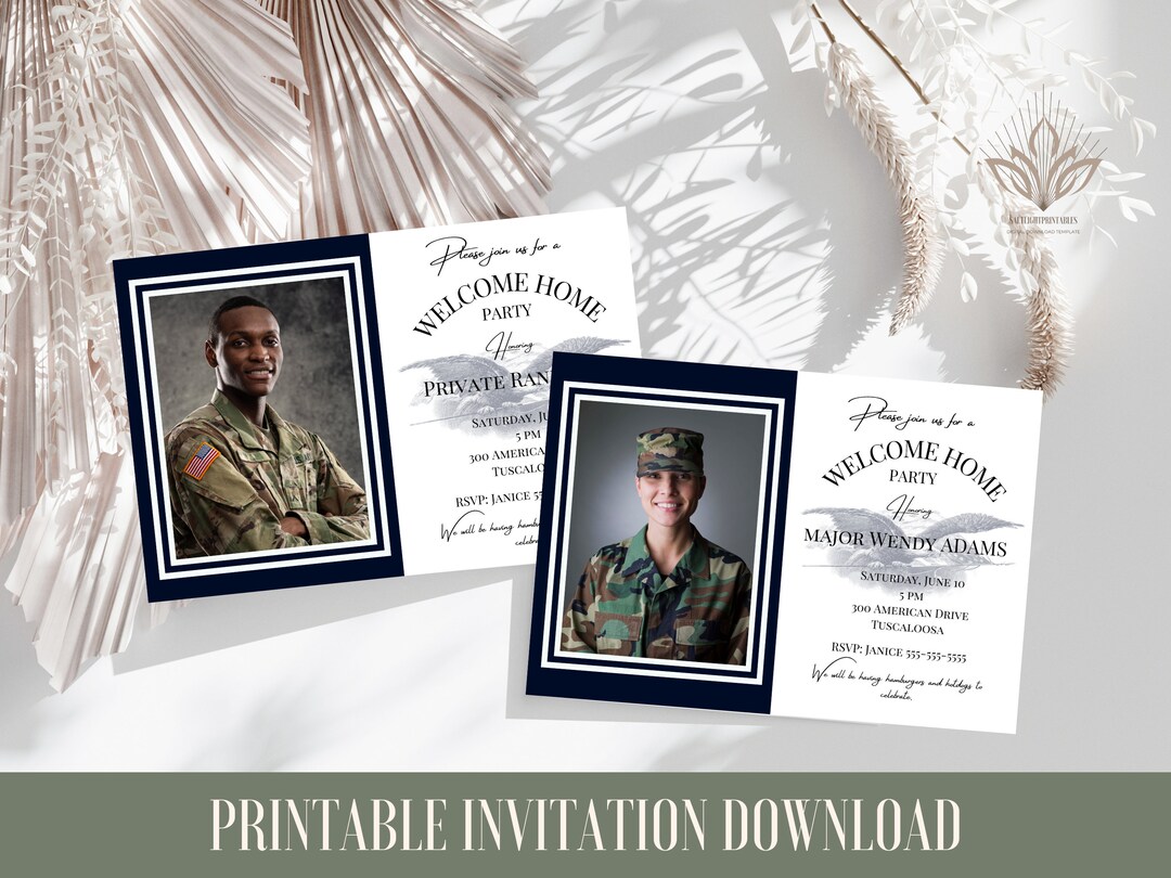 Military Welcome Home Party Invitation, Military Printable Invitation ...