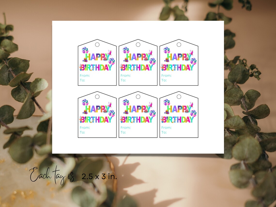 Editable Happy Birthday Gift Tags Printable Birthday Gift - Etsy