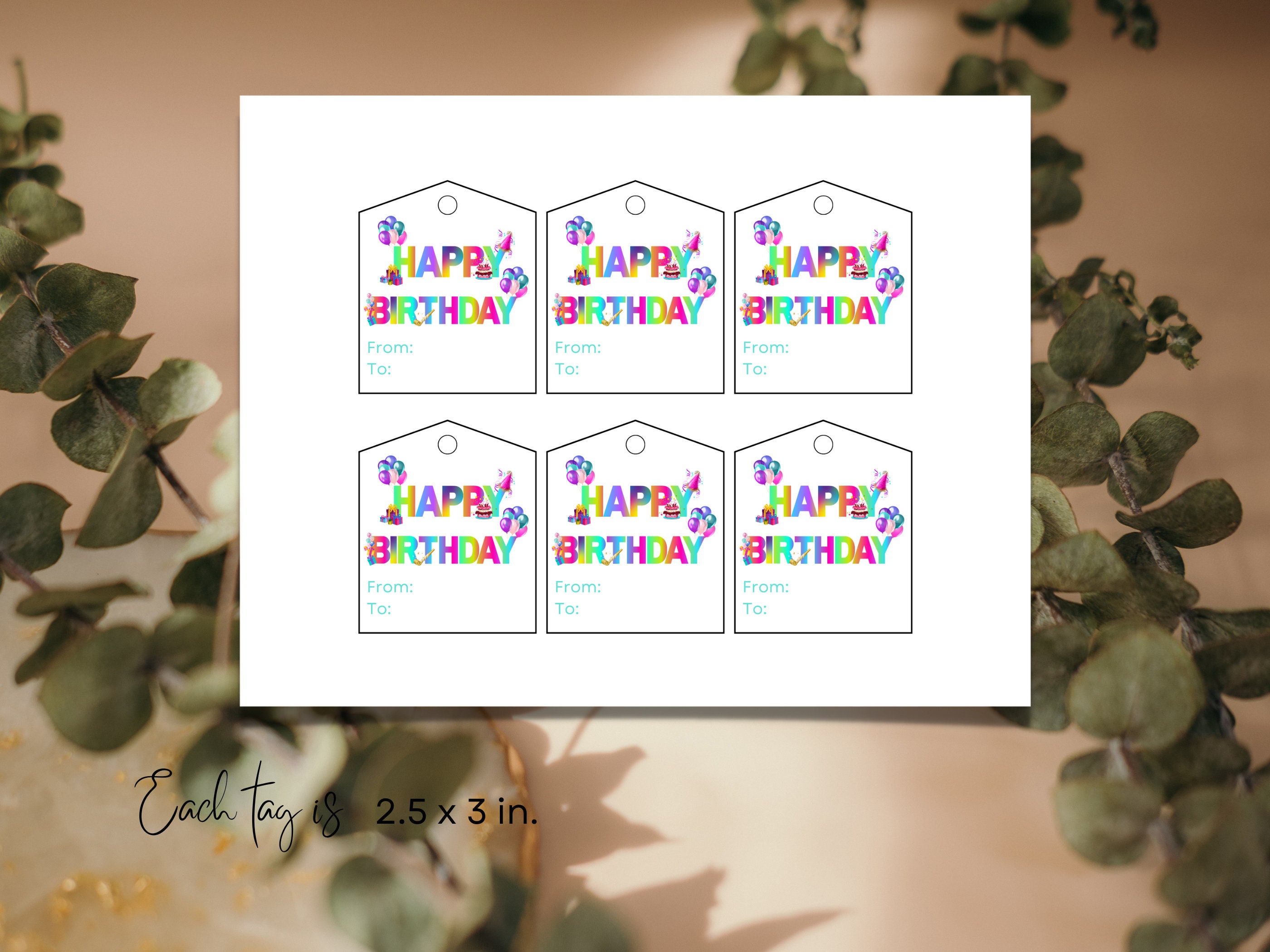 Editable Happy Birthday Gift Tags Printable Birthday Gift - Etsy