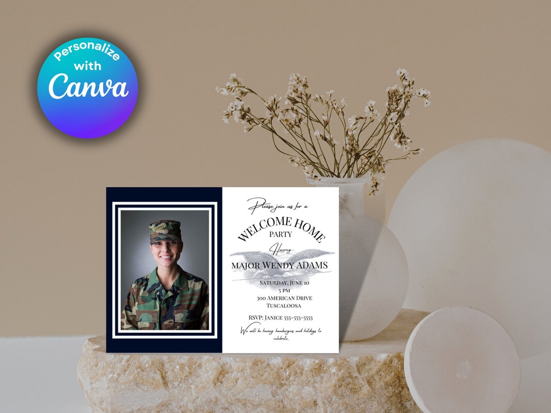 Military Welcome Home Party Invitation Military Printable - Etsy