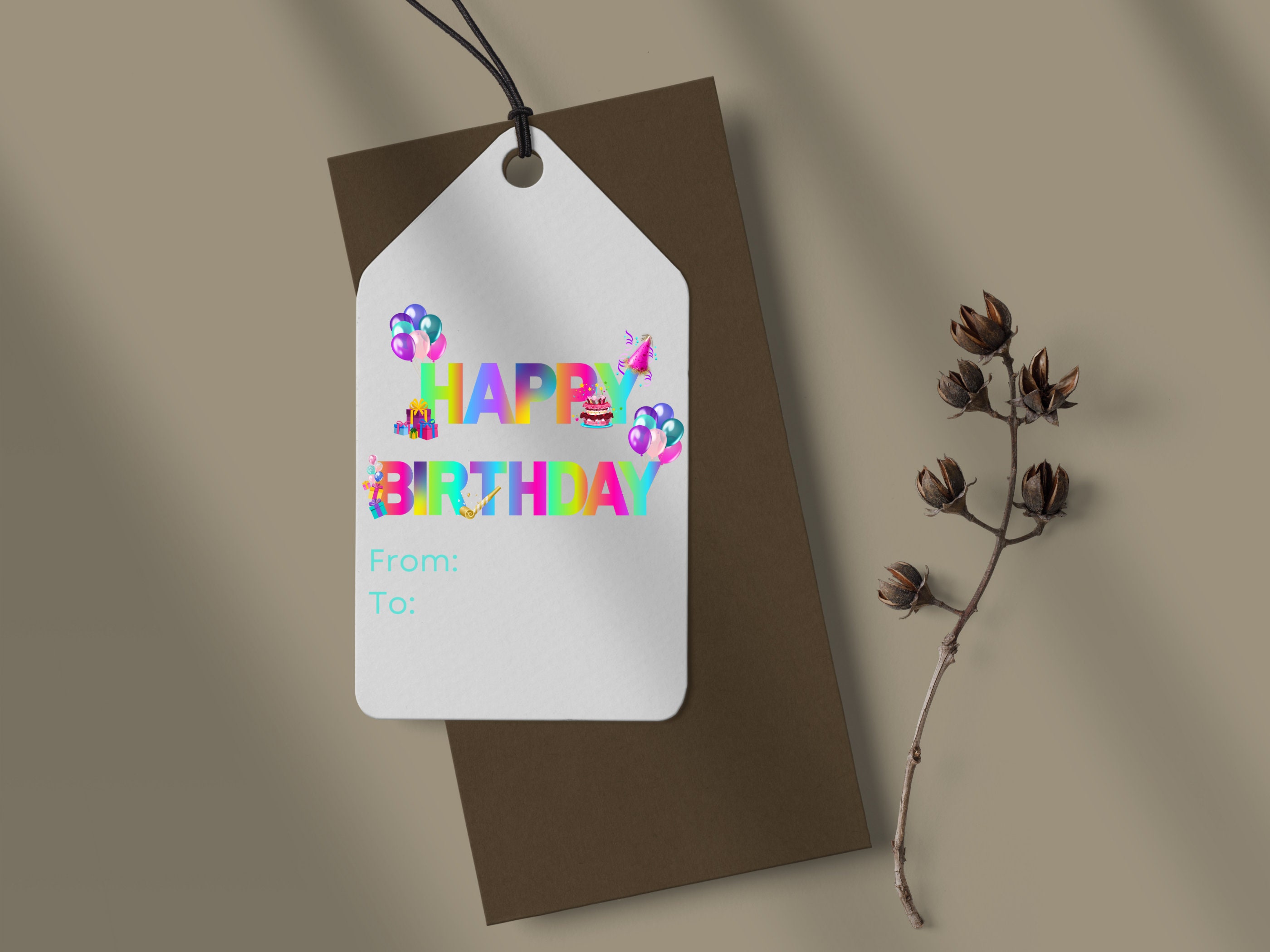 Editable Happy Birthday Gift Tags Printable Birthday Gift - Etsy