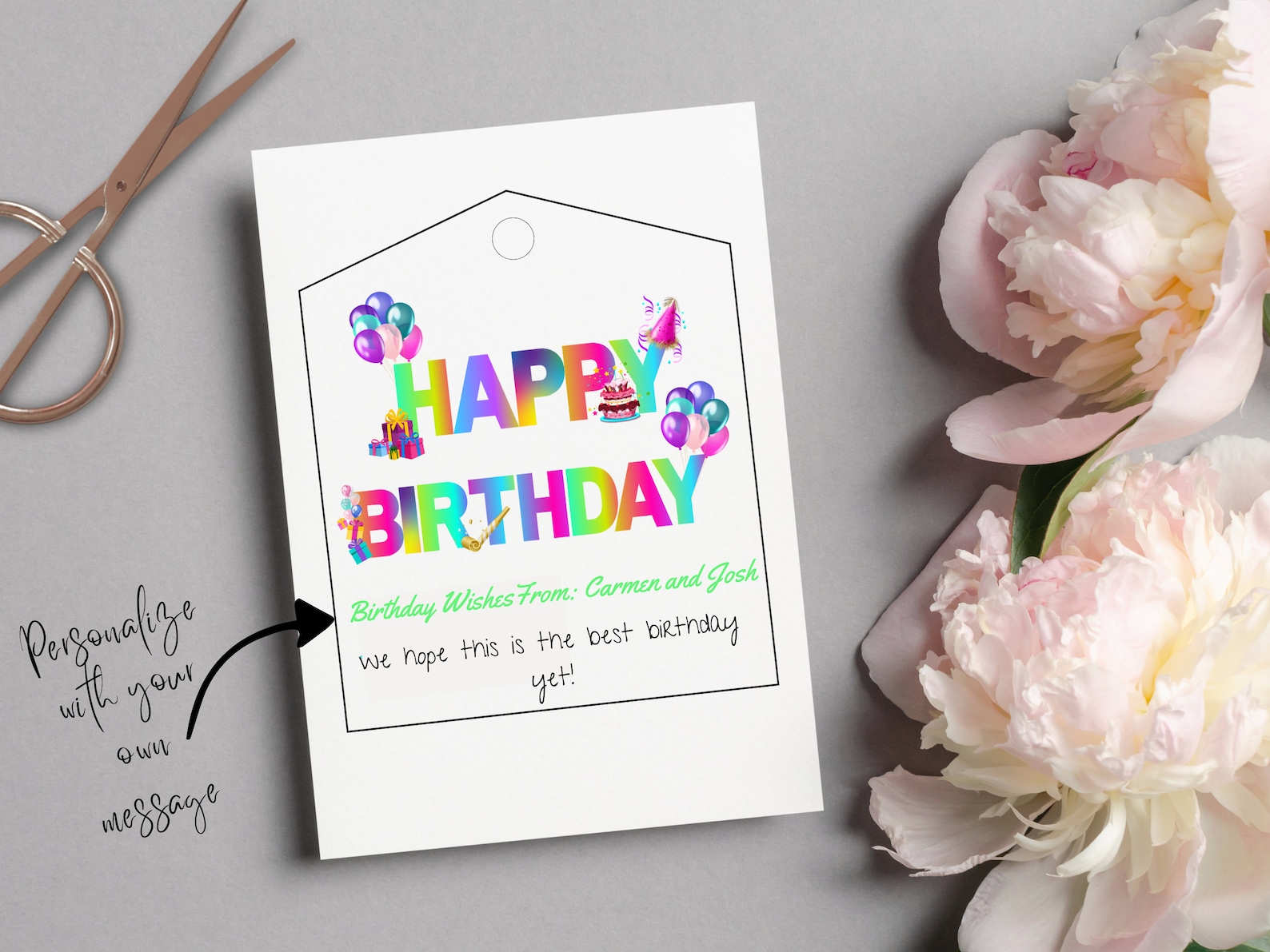 Editable Happy Birthday Gift Tags Printable Birthday Gift - Etsy