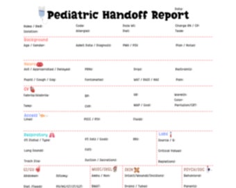 Pediatric Nurse Report Sheet Peds Nursing Brain Pediatrics - Etsy