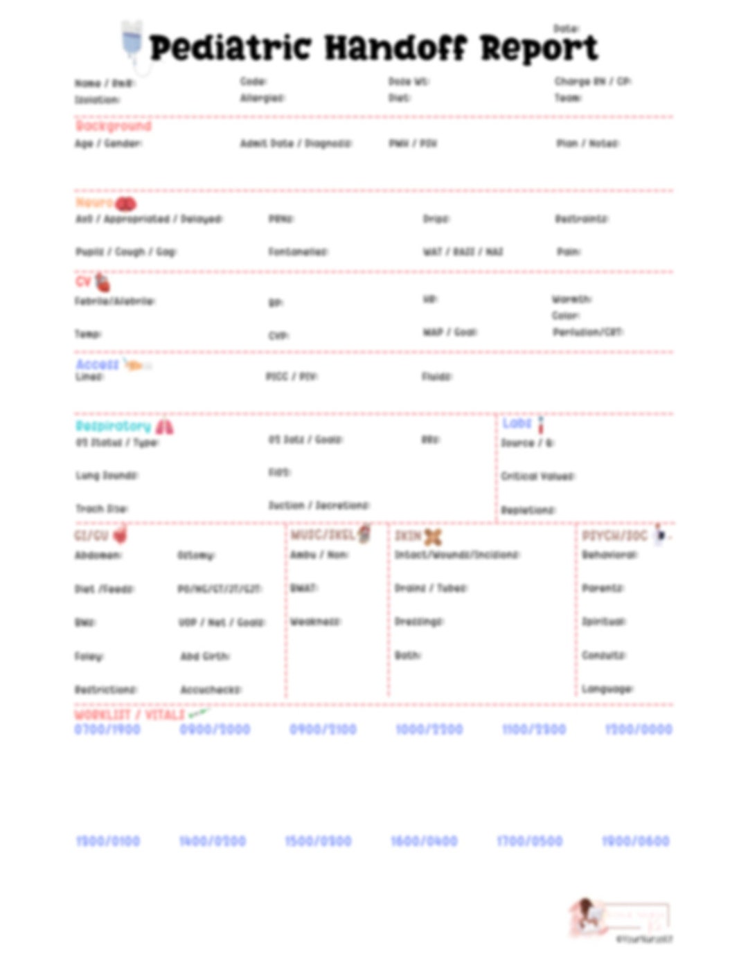 Pediatric Report Sheet - Etsy