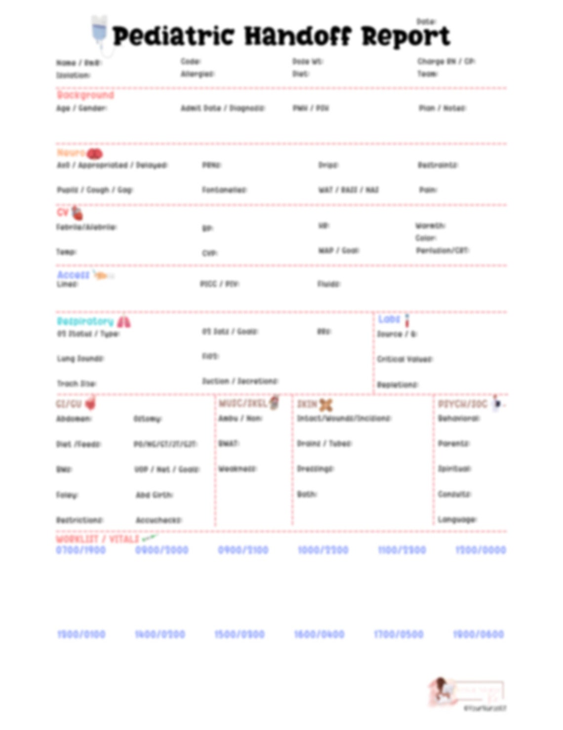 Pediatric Report Sheet - Etsy