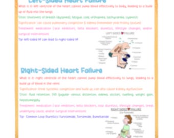 Nursing School Notes, Medsurg Cardiac Heart Failure Left Vs Right Made ...