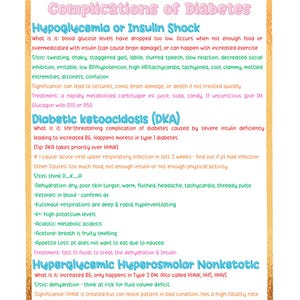 Diabetes Tip Sheet - Etsy