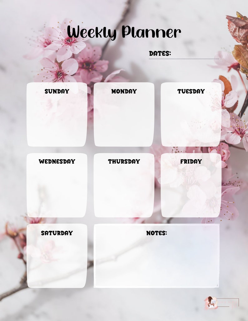 Digital Planner - Cherry Blossom - Etsy