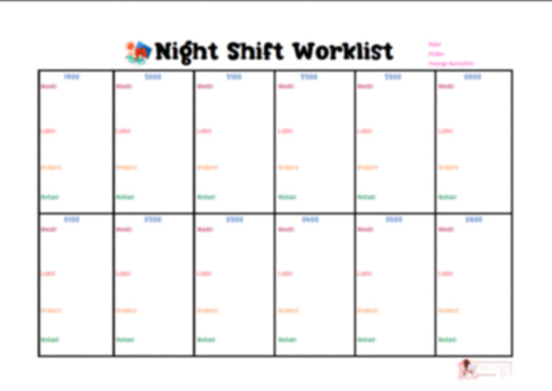 Night Shift Worklist - Etsy