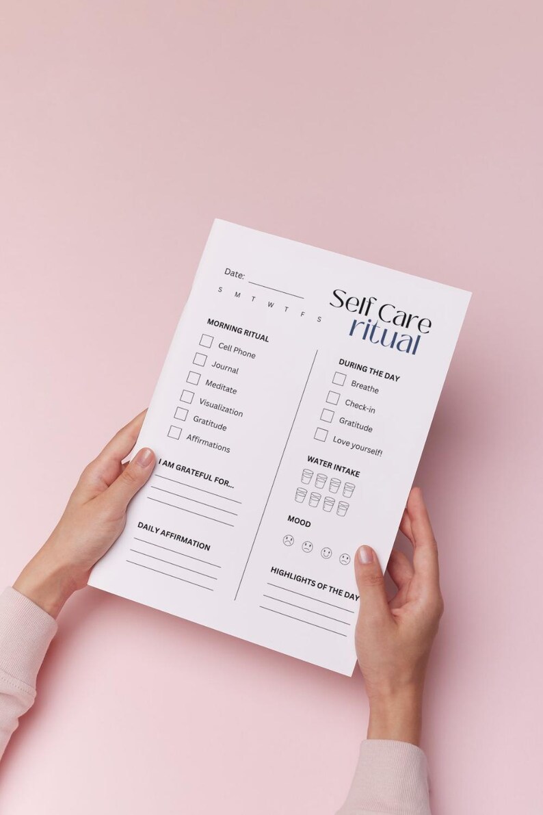 Self Care Daily Ritual Planner Printable, Morning Rituals and Gratitude ...
