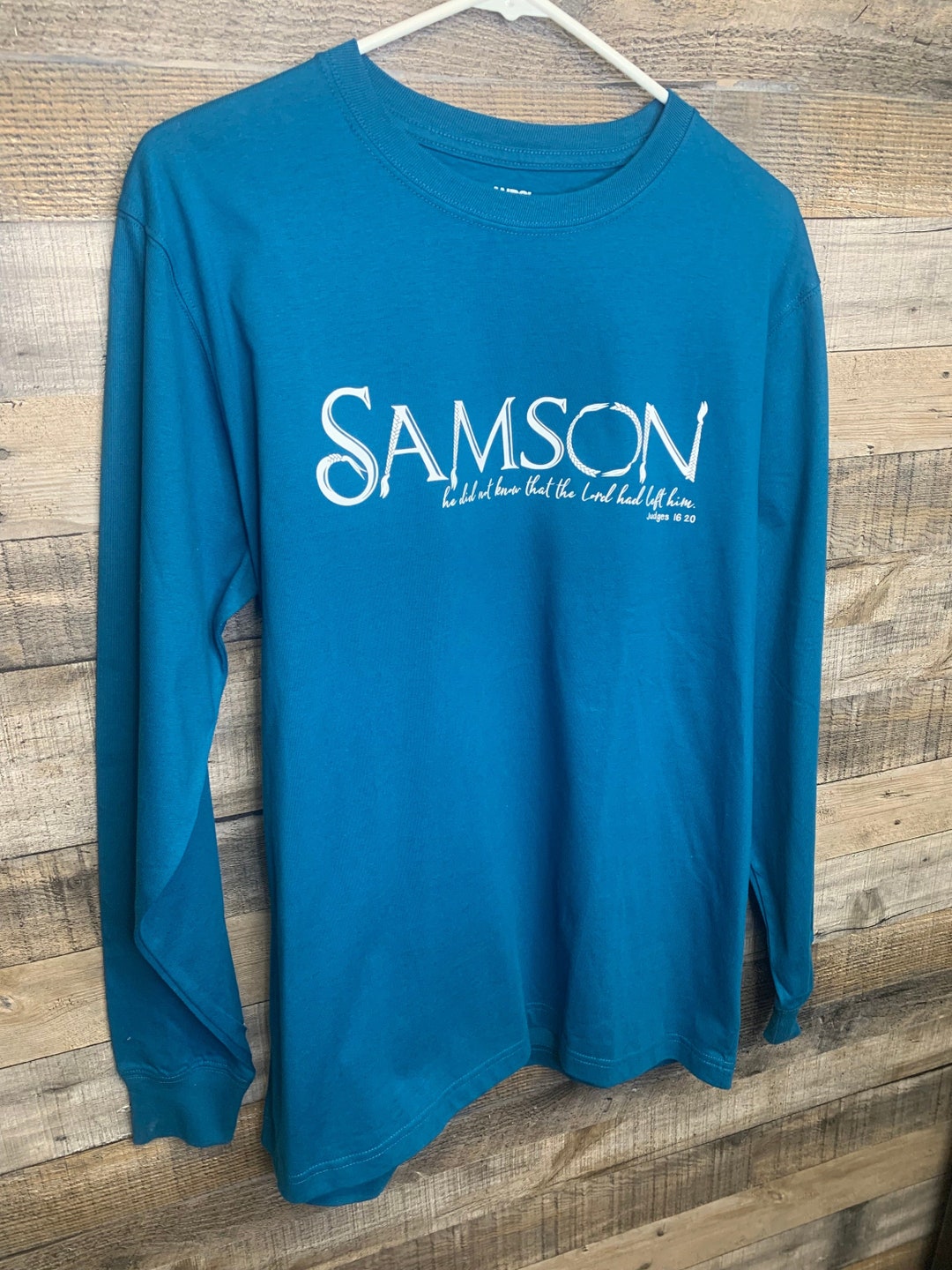 Samson Bible Verse Long Sleeve Shirt: Catholic Apparel for Men - Etsy