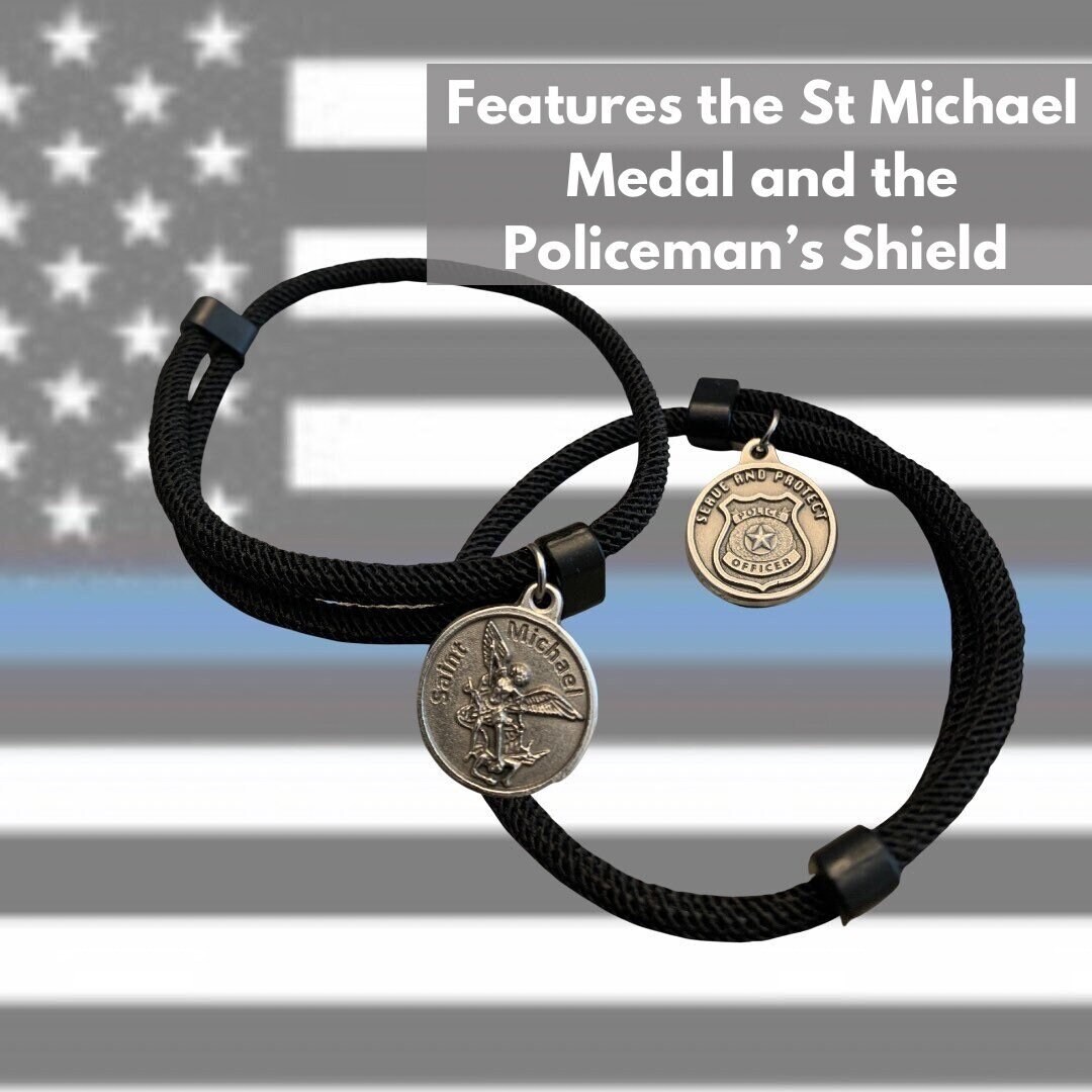 Police Officer St Michael Bracelet | Catholic Braided Cord Police ...