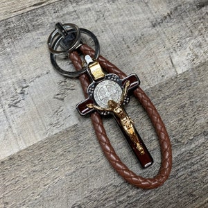 St Benedict Crucifix Keychain | Catholic Keychain | Saint Keychain ...