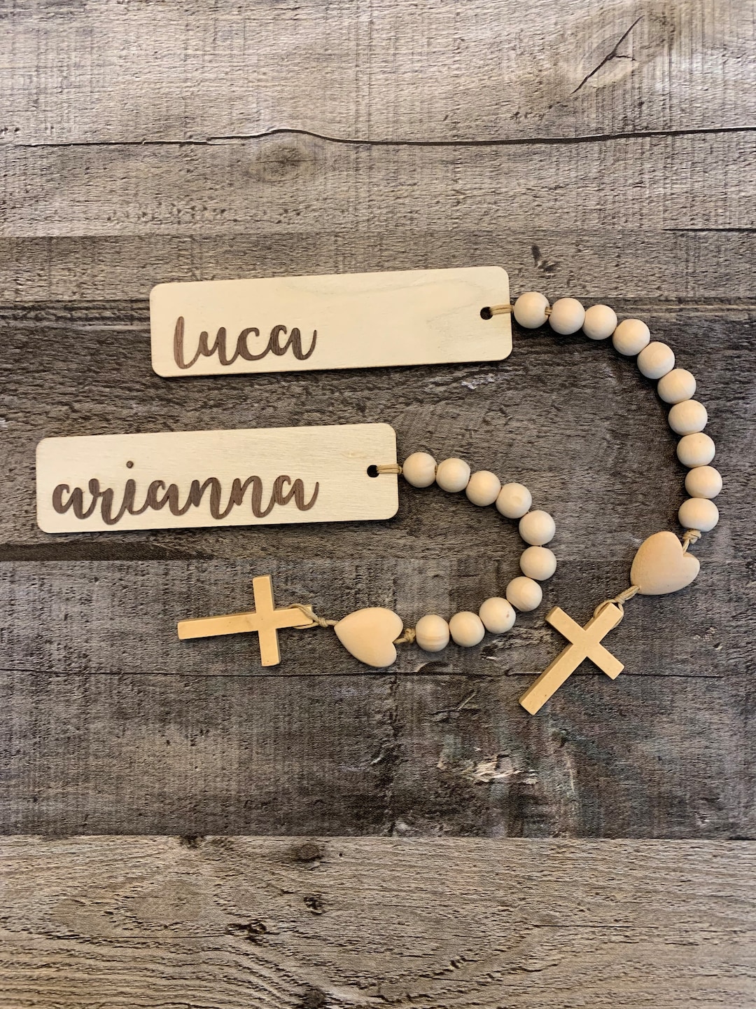 Personalized Wooden Rosary Bookmark: Catholic Tenner for Kids - Etsy