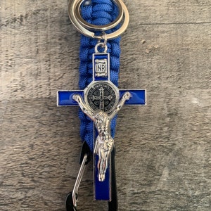 Paracord St Benedict Crucifix Keychain: Handmade Catholic Keychain - Etsy