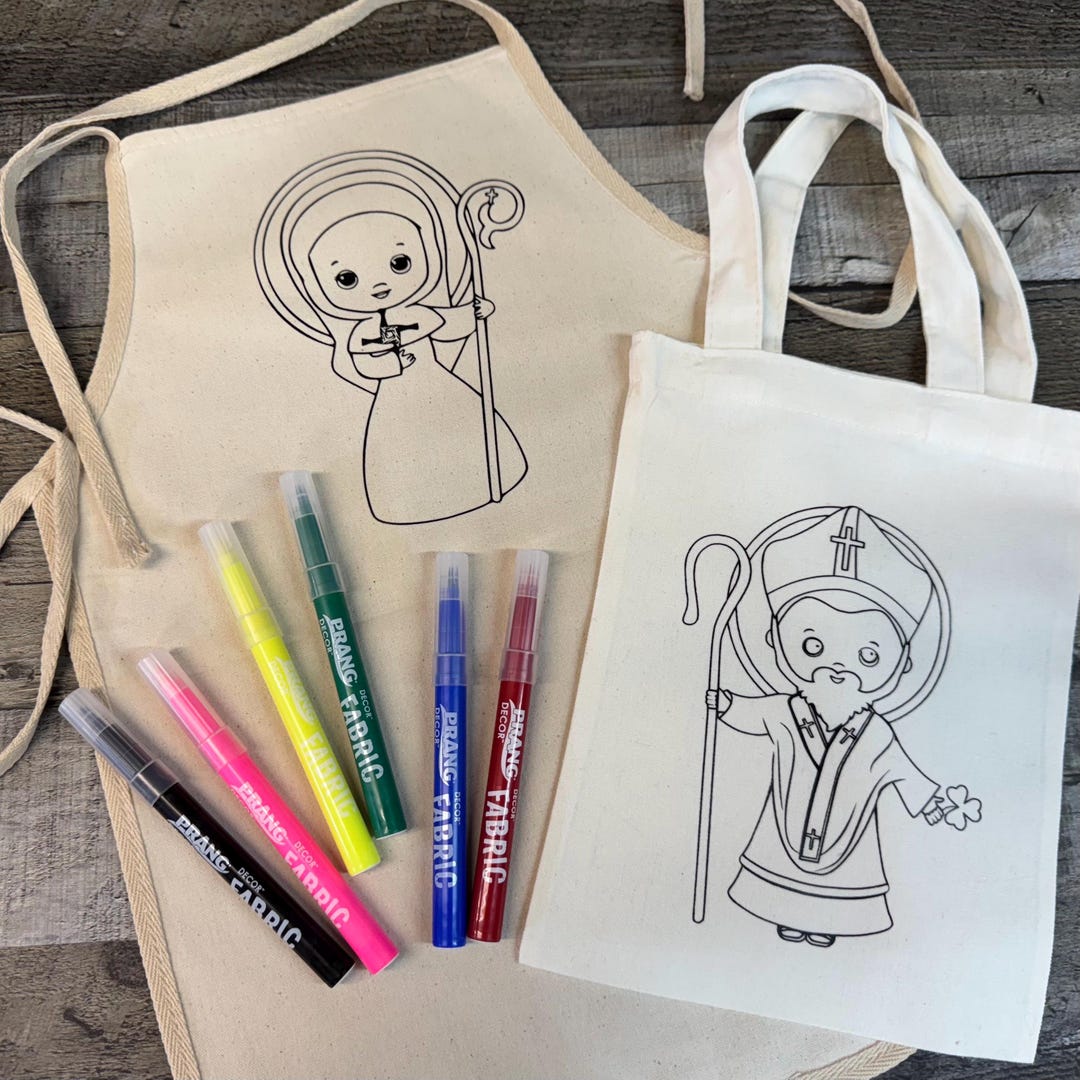 COLOR YOUR OWN Mass Bag or Apron for Kids | Personalized Kid Tote ...