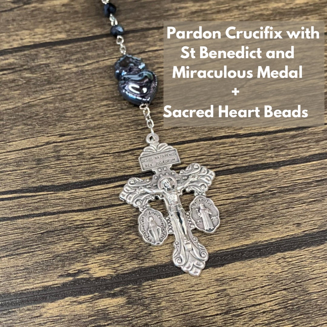 Sacred Heart Rosary Pardon Crucifix Rosary Handmade - Etsy
