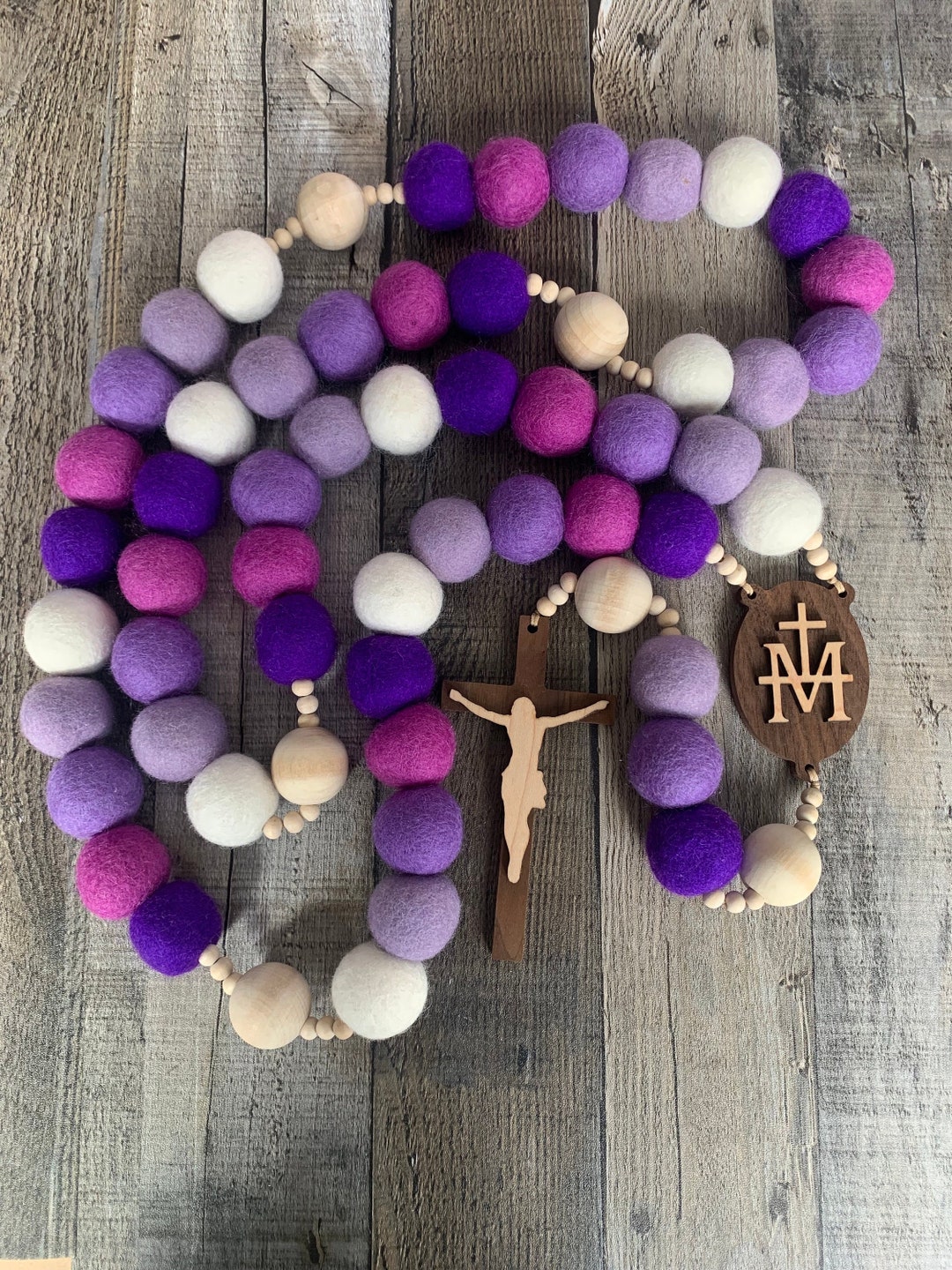 Catholic Lent Wall Rosary | Large Purple Wall Rosary | Catholic Wall ...