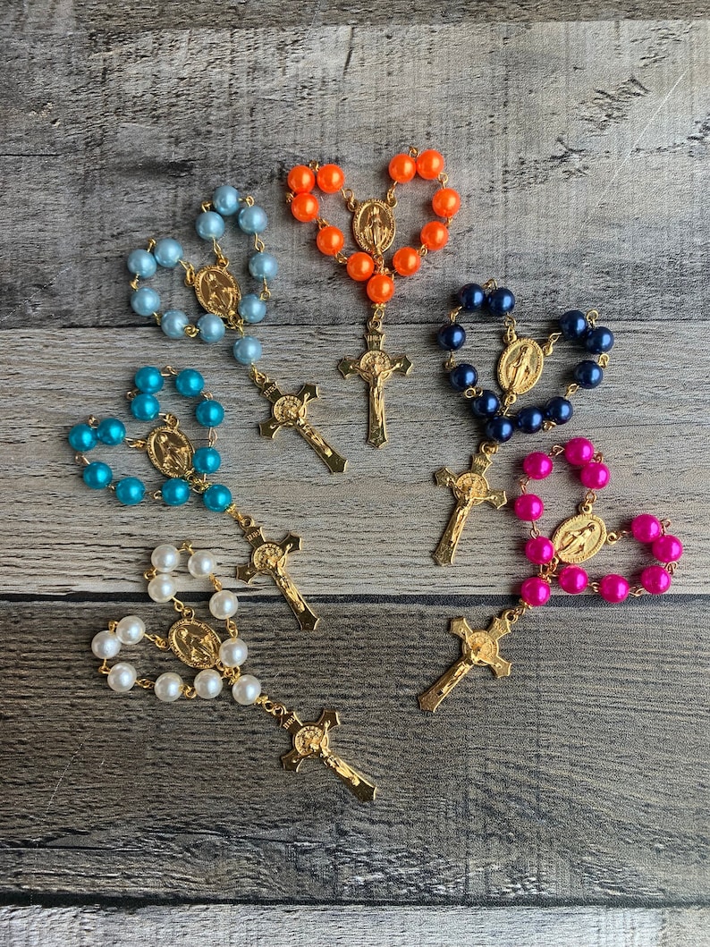 Colorful Mini Rosary Miraculous Medal Rosary Handmade - Etsy