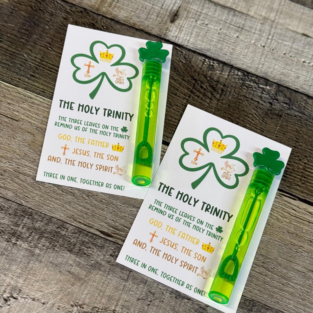 Shamrock Bubble Wand: Catholic Party Favor With Trinity Poem - Etsy