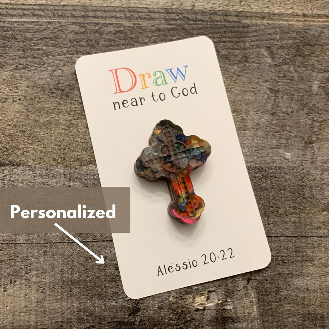 Personalized Crayon Cross Party Favor | Catholic Easter Basket Filler ...