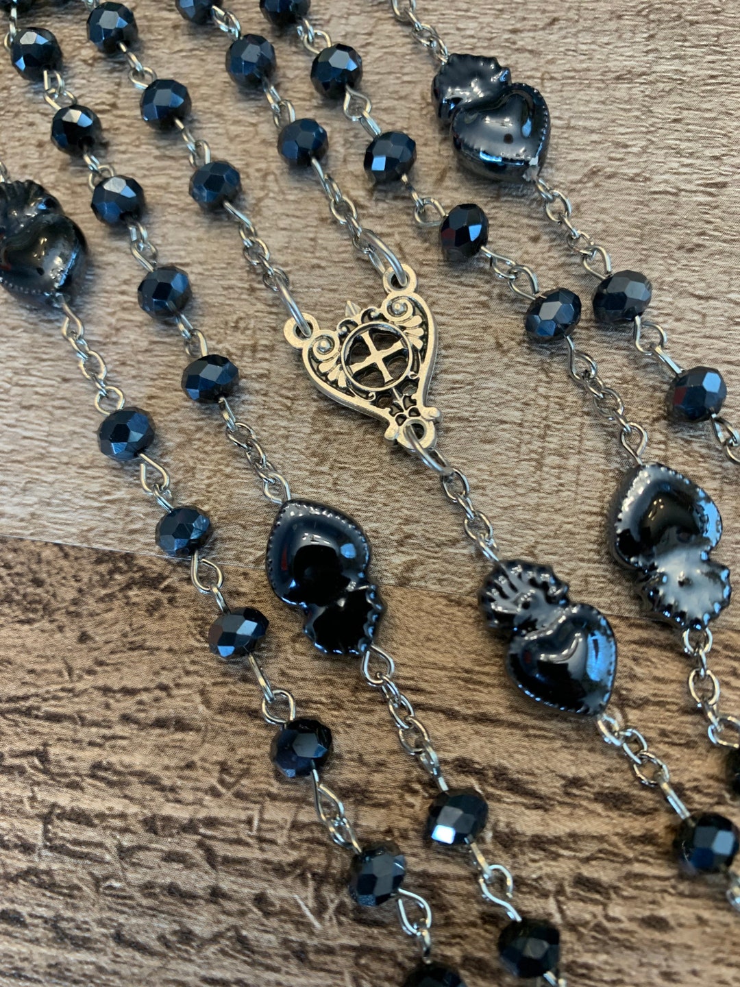 Sacred Heart Rosary | Pardon Crucifix Rosary | Handmade Catholic Pardon ...