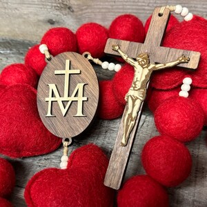 Red Heart Wall Rosary Extra Large Wall Rosary Catholic Wall Rosary ...
