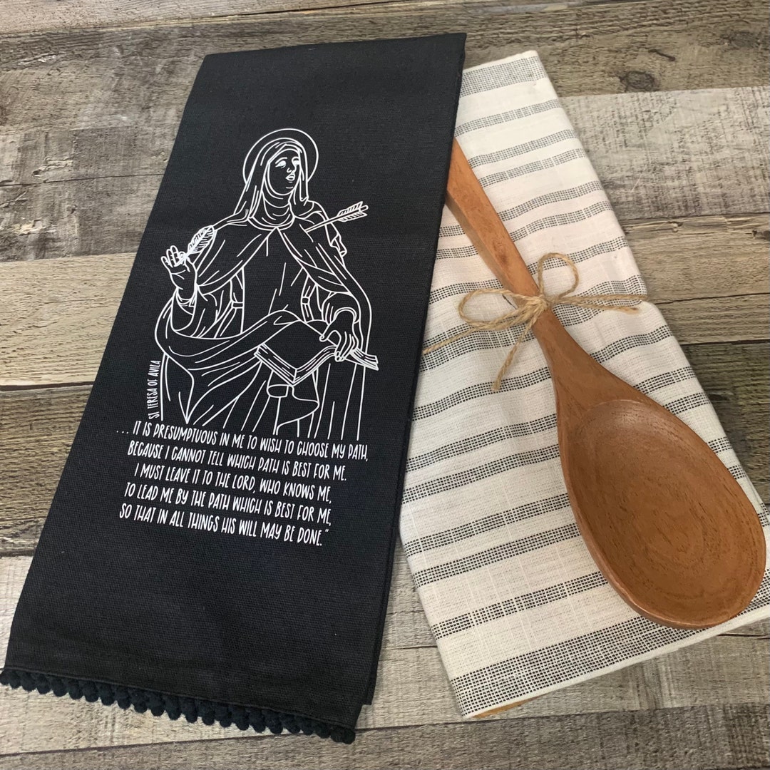 Catholic Kitchen Set | St Teresa of Ávila Catholic Tea Towel | Catholic ...