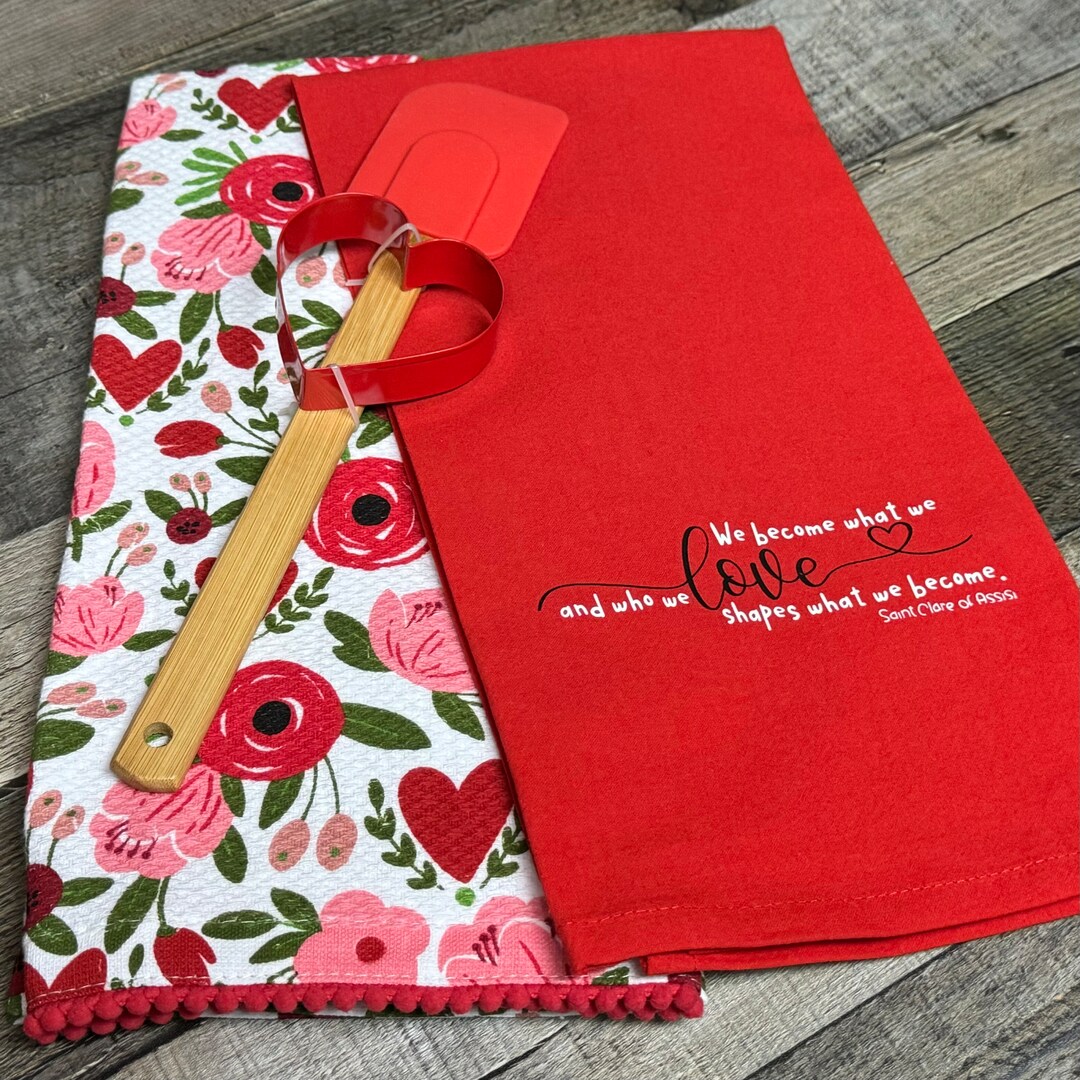 Catholic Kitchen Set: St Clare Tea Towel, Spatula & Cookie Cutter - Etsy