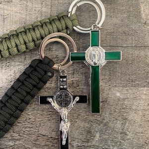 Paracord St Benedict Crucifix Keychain | Saint Benedict Cross ...