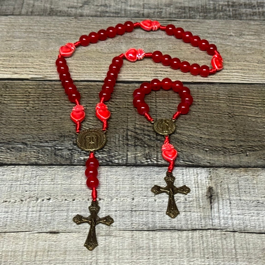 Glass Bead Holy Face Chaplet Holy Face Catholic Chaplet Handmade ...
