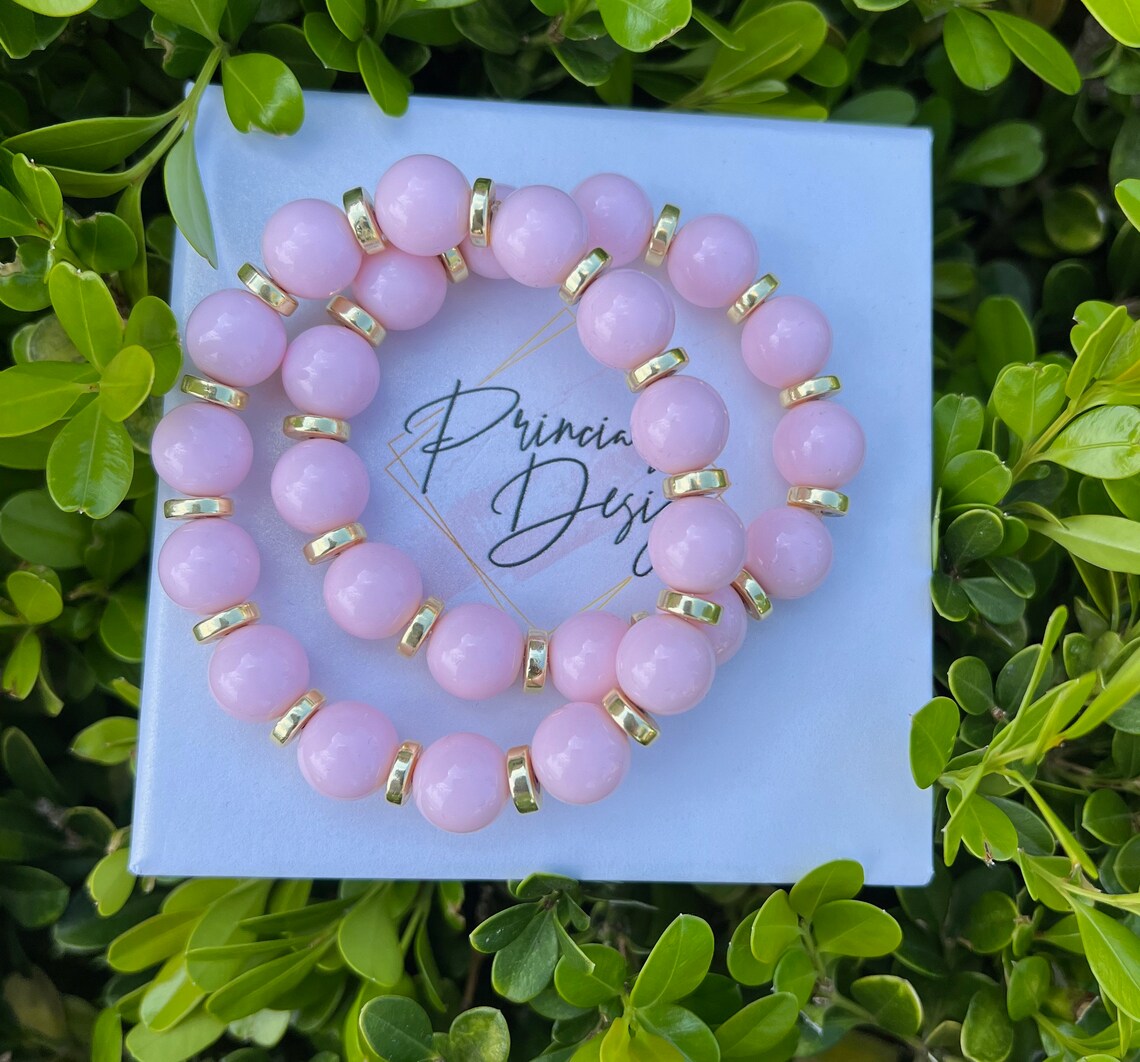 Acrylic Bead Bracelet, Stackable Bracelet, Stacking Bracelet, Chunky ...