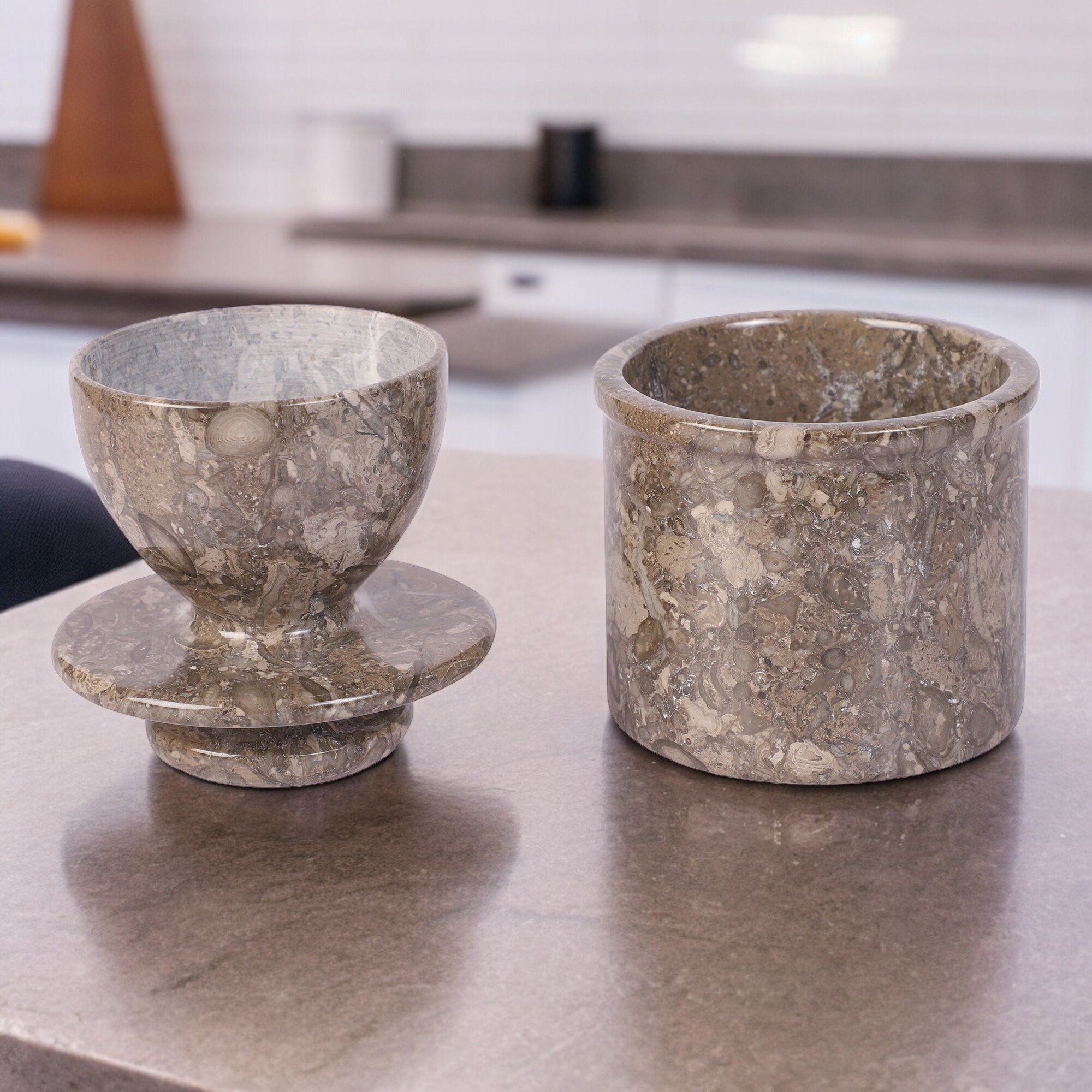 Stoneware in Grey Marble Decor Stone Butter Keeper, Handmade Butter ...