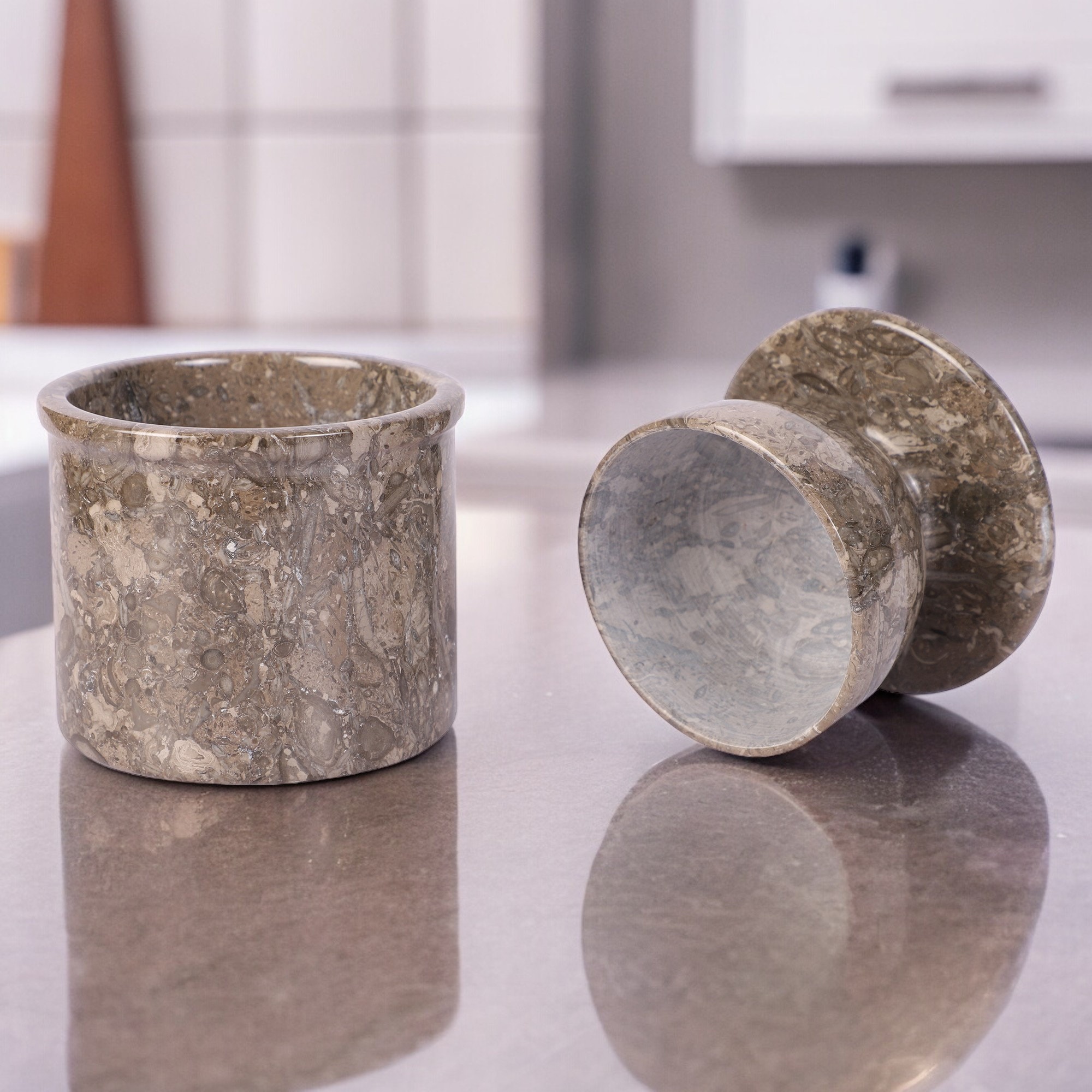 Stoneware in Grey Marble Decor Stone Butter Keeper, Handmade Butter ...