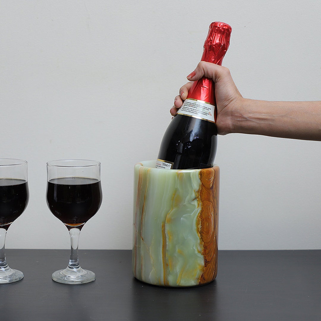 Wine Chiller, Green Marble Wine Chiller, Premium Utensil Holder ...
