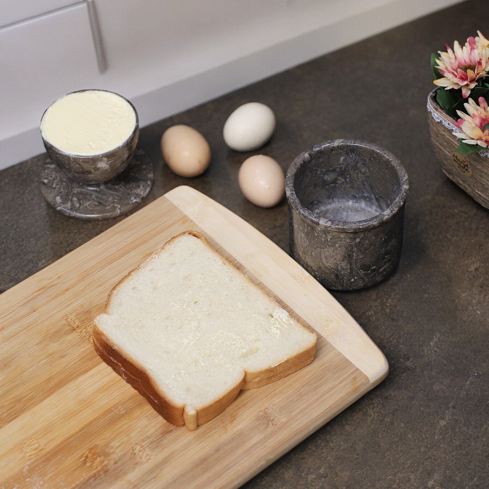 Stoneware in Grey Marble Decor Stone Butter Keeper, Handmade Butter ...