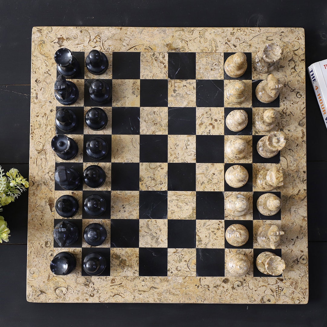 Marble Chess Set Marble Chess Board Large Chess Set Handmade Chess ...