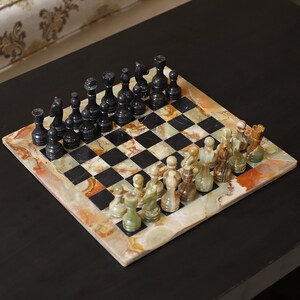 Marble Chess Set Large Chess Set Handmade Chess Sets gifts for Him ...