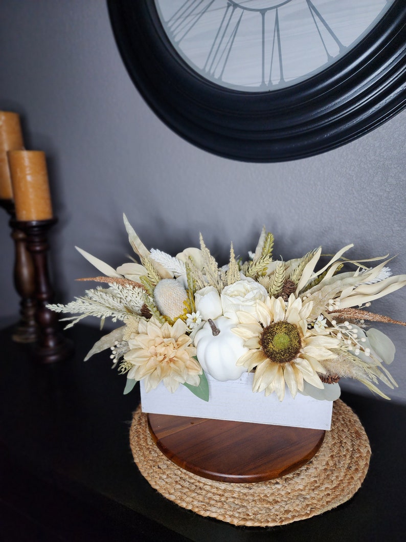 Boho Wedding Centerpiece Neutral Bridal Shower Table Decor Beige Cream ...