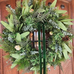 Modern Christmas Wreath Minimalist Winter Wreath Faux Pine Wreath ...