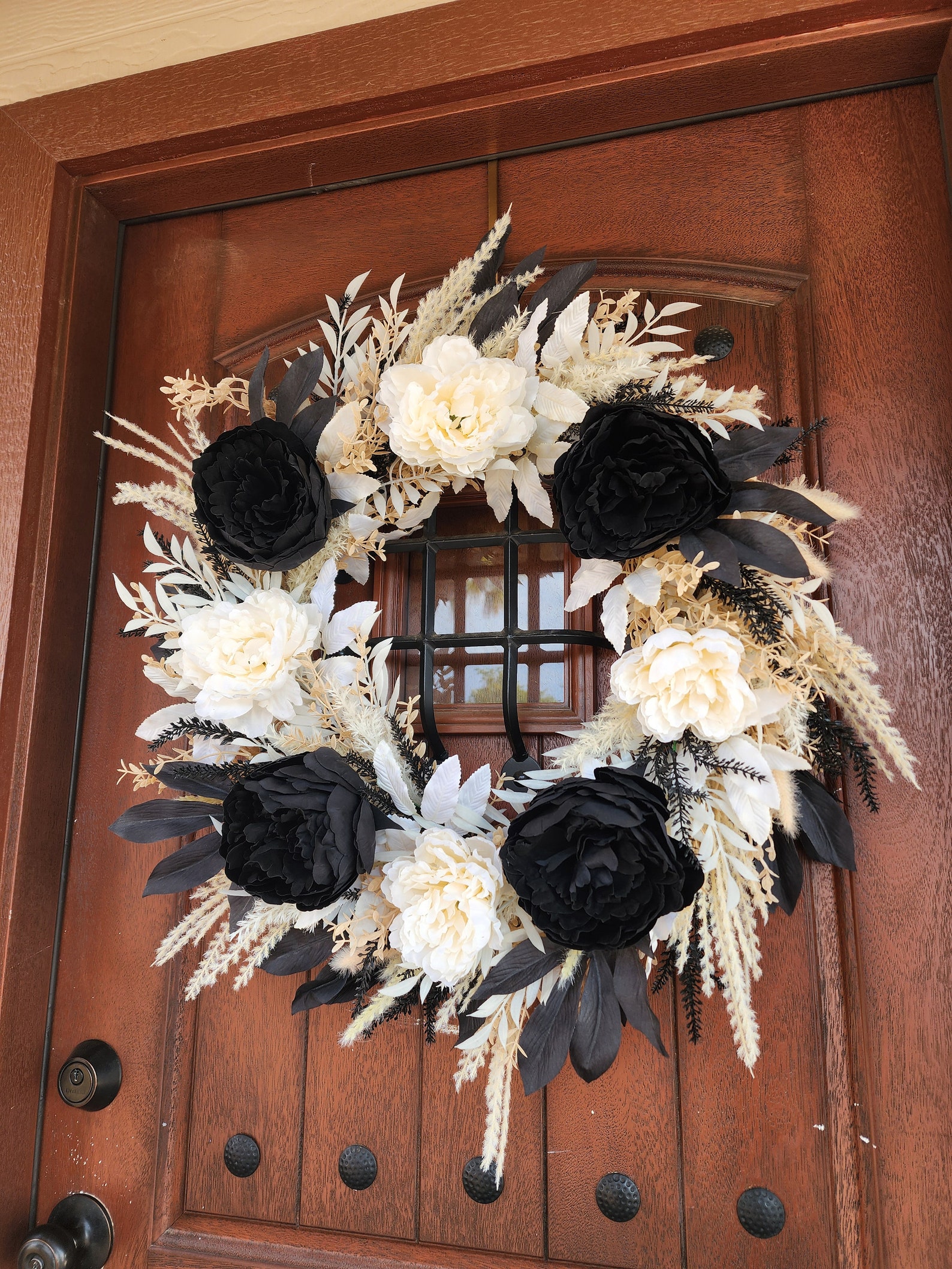 Boho Wreath Beige Boho Wedding Wreath Boho Wreath White Airbnb Decor ...