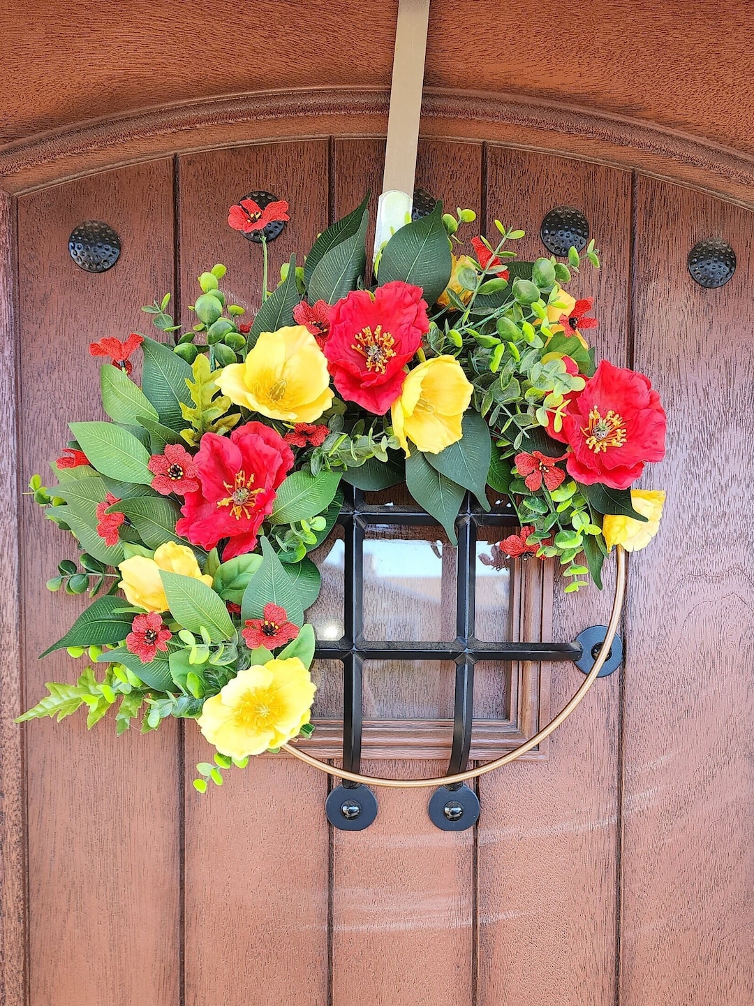 Modern Summer Hoop Wreath, Minimalist Summer Wreath, Bright Summer ...