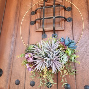 Modern Succulent Wreath, Minimalist Door Wreath, Succulent Home Decor ...