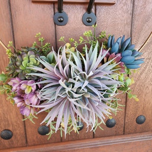 Modern Succulent Wreath, Minimalist Door Wreath, Succulent Home Decor ...