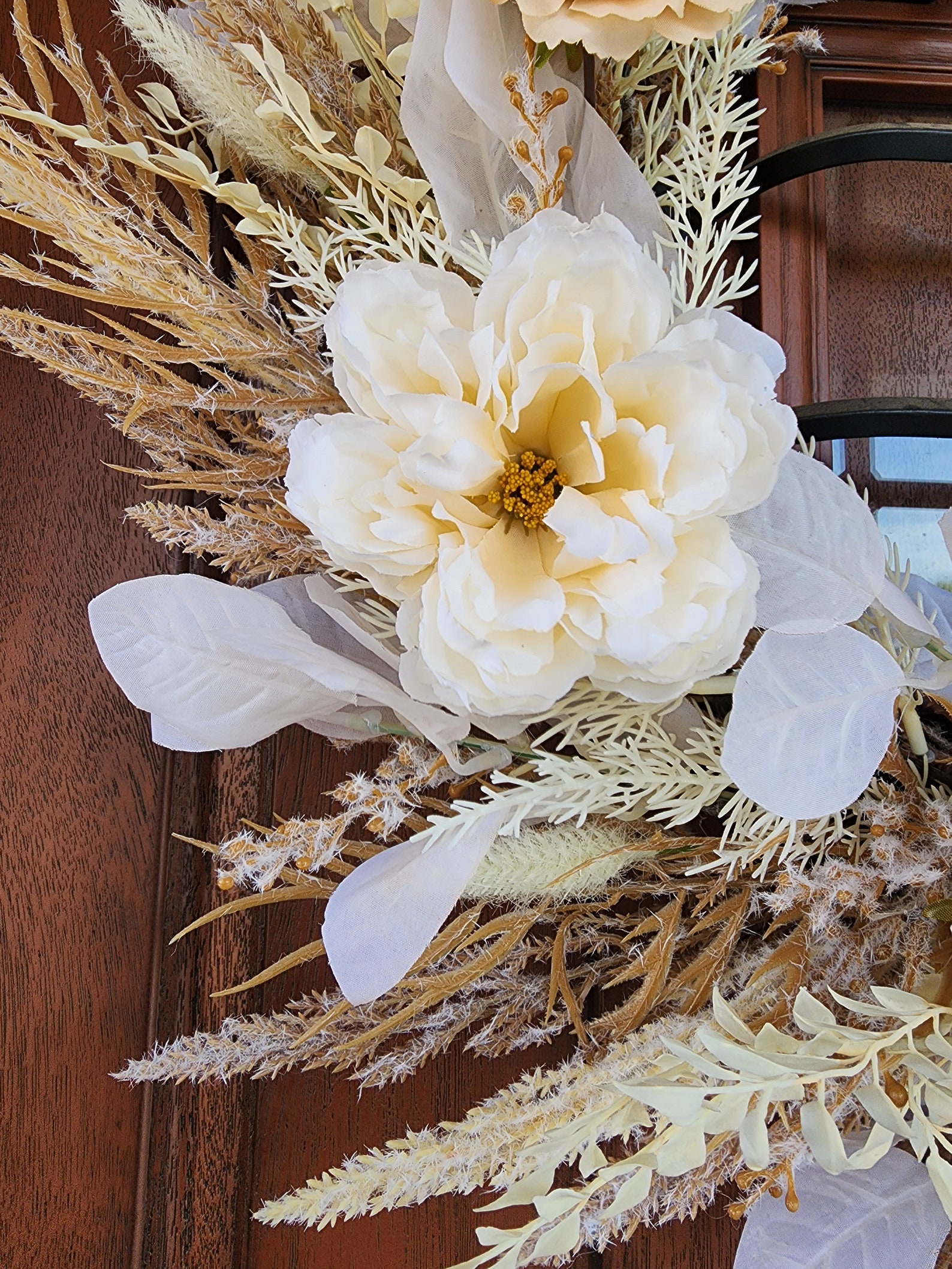 Boho Wreath Beige Boho Wedding Wreath Boho Wreath White Airbnb - Etsy