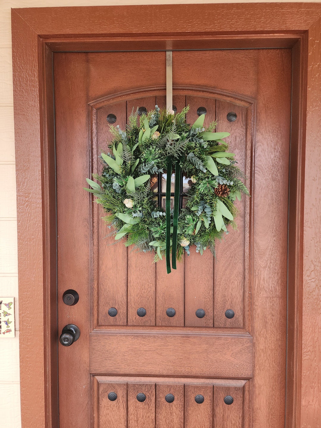 Modern Christmas Wreath Minimalist Winter Wreath Faux Pine Wreath ...