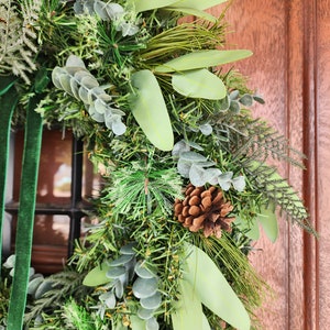 Modern Christmas Wreath Minimalist Winter Wreath Faux Pine Wreath ...