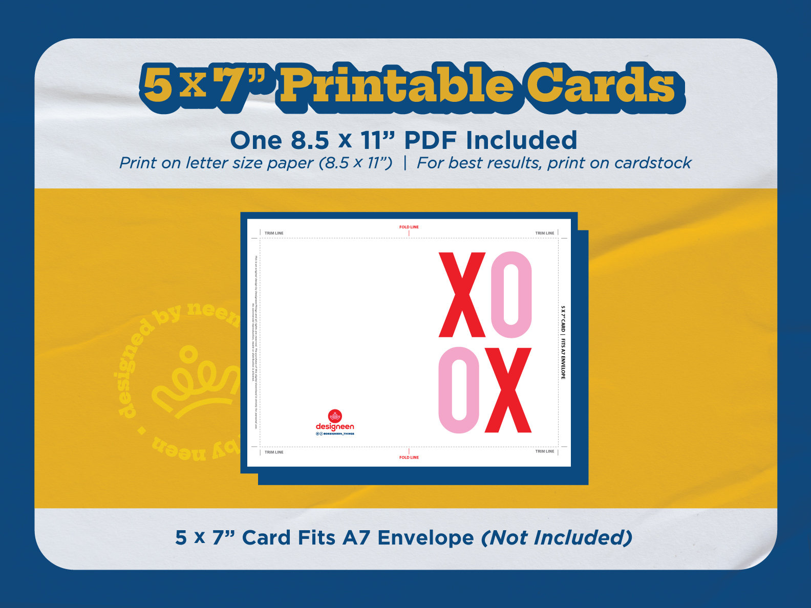 XOXO, Printable Valentines, Valentine's Day Card, Print at Home ...